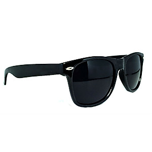 Sunglasses Classic 80’s Vintage Style Design (Black Gloss, Super Dark)…………