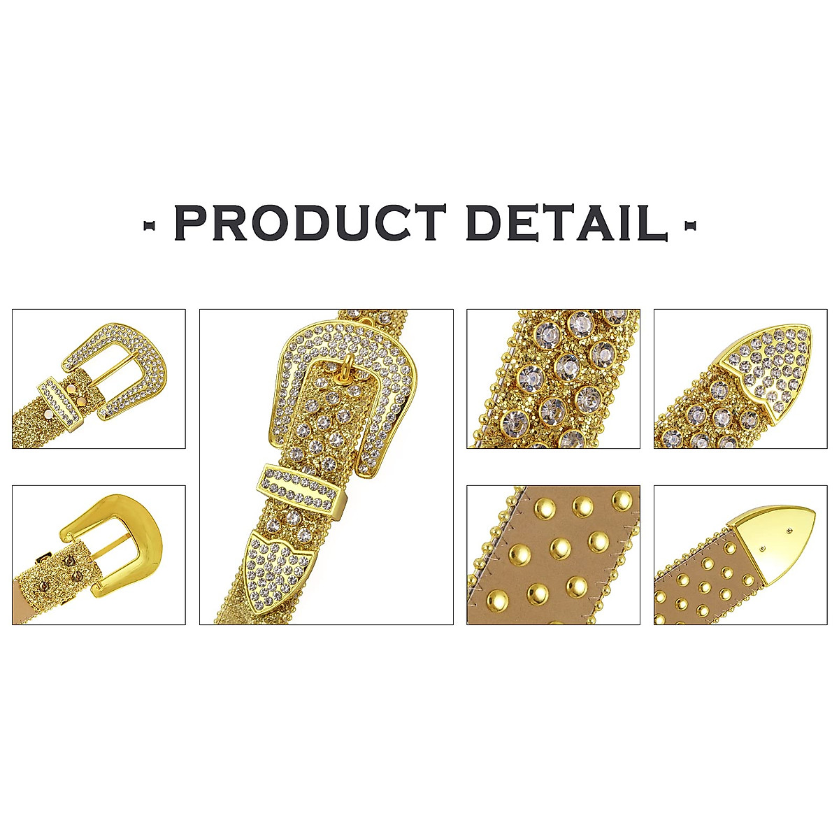 Studded Rhinestone Belts Men Women Fashionable Sparkly Diamond Belt Shiny Crystals Inlaid Design Leather Diamond Belt, Shiny Belts Rhinestone Black Gold Silver Belt for Wedding Party Gifts
