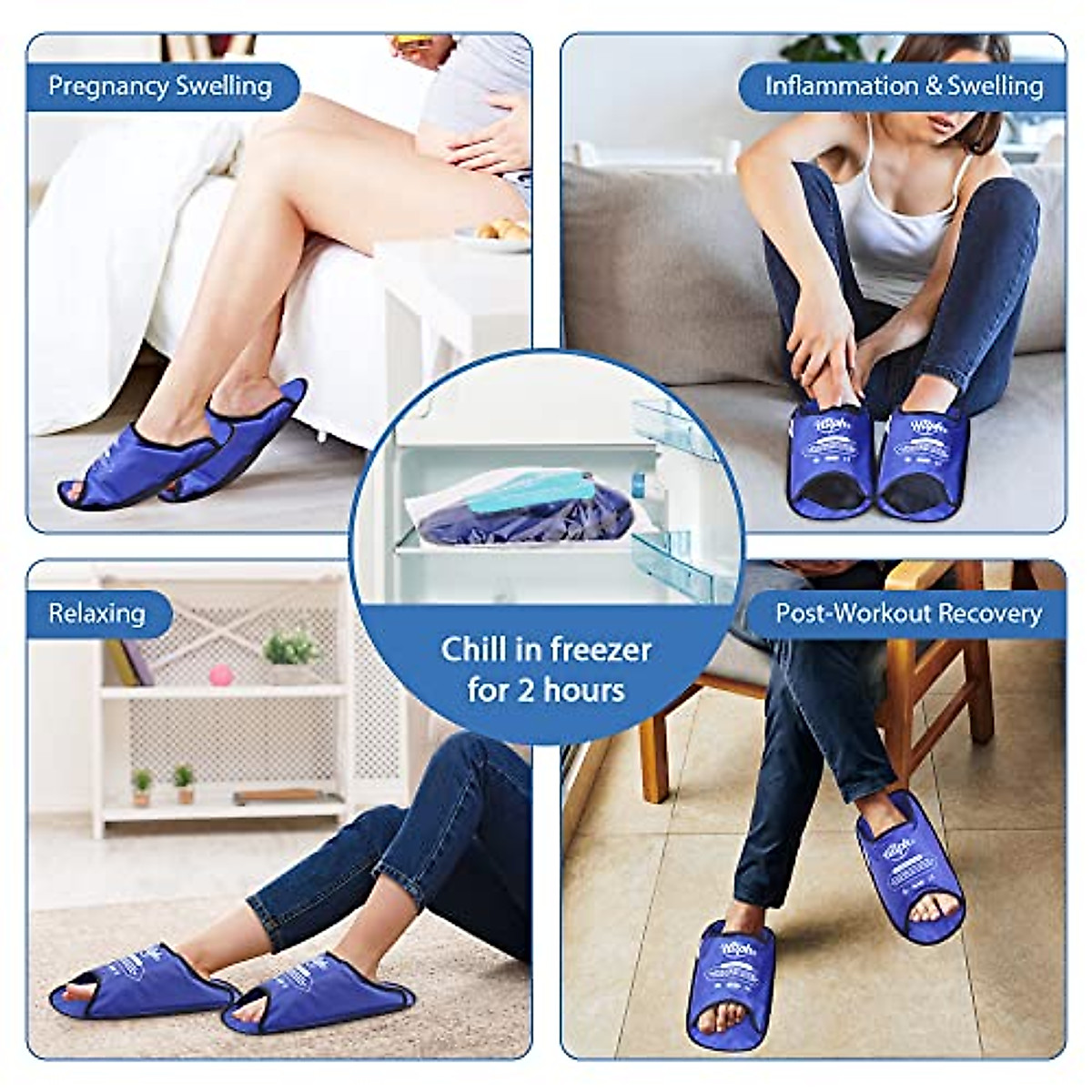 Hilph Bundle of 2 Pack Ice Slippers + Ice Cap for Chemotherapy