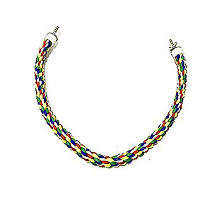 SUGN Birds Cage Accessories Pet Colorful Perches Bird Toys Cotton Rope Parrot Playstand(80cm)