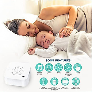 SonTech - White Noise Sound Machine - 10 Natural Soothing Sound Tracks Home, Office, Travel, Baby – Multiple Timer Settings - Battery or Adapter Charging Options