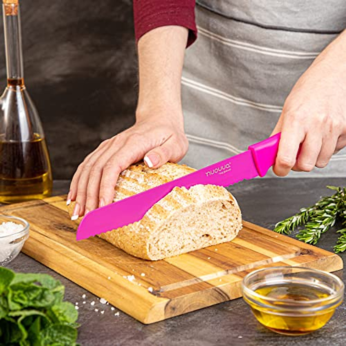 nuovva Kitchen Knife Set with Colour Coding 5 Piece Coloured Knives Set Stainless Steel