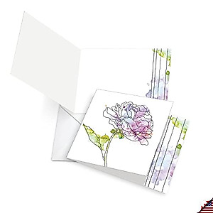 The Best Card Company - 12 Assorted Blank Note Cards (4 x 5.12 Inch) - Boxed All Occasion Notecards Bulk (4 Designs, 3 Each) - Basic Blooms MQ4627OCB-B3x4