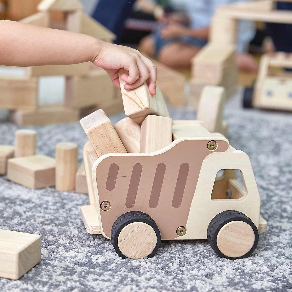 Guidecraft Wooden Dump Truck: Vehicle Play Set, Kids Learning and Educational Dramatic Play Toy