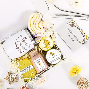 Gifts for Women, Birthday Gifts for Women, Unique Gift Ideas for Mom from Daughter, Gifts for Friends Female, 30th 40th 50th Happy Birthday Gift Basket for Women, Thank You Gift for Women (Yellow)