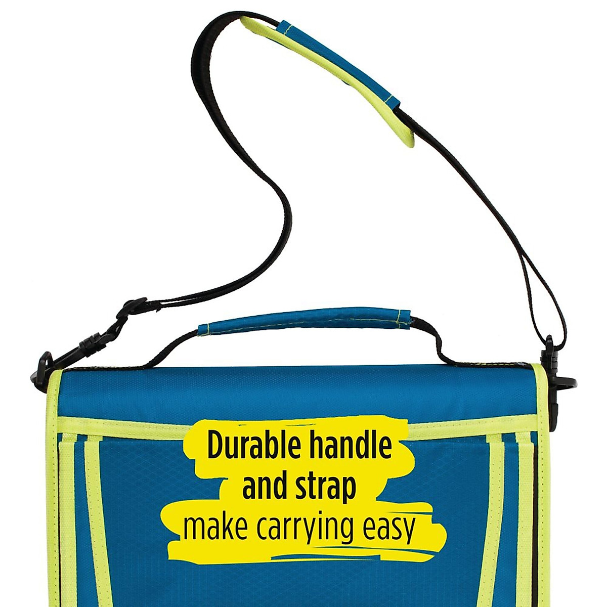 Five Star® Zipper 3-Ring Binder With Expanding File, 2" Round Rings, Teal/Chartreuse