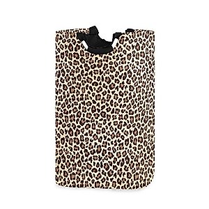 ALAZA Large Laundry Basket Leopard Print Animal Cheetah Laundry Bag Hamper Collapsible Oxford Cloth Stylish Home Storage Bin with Handles, 22.7 Inch