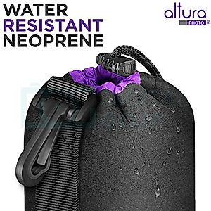 Altura Photo (3 Pack) Thick Protective Neoprene Pouch Set for DSLR Camera Lens (Canon, Nikon, Pentax, Sony, Tamron, Sigma, Olympus, Panasonic, Fuji) - Includes: Small, Medium and Large Pouches