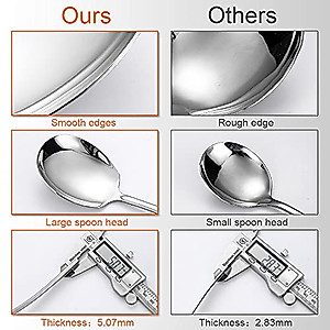 Stainless Steel Serving Spoon Set of 6 Pieces for Catering, Dishwasher Safe, 9.14 Inches Large Serving Utensils of Spoons