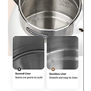 Bear ZDH-C15C1 Electric Kettle for Coffee & Tea, Stainless Steel Hot Water Boiler with Keep Warm Function, Auto Shut-Off, BPA Free, 1.5l, Ivory White