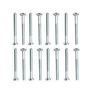 Yinpecly 20PCS M6x70mm Hex Socket Flat Head Screws Furniture Bolts Fastener Countersunk Connector Screws, Full Thread, Carbon Steel, Blue White Tone