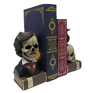 World of Wonders Forgotten Lore Poe 7.15" Bookend Gothic Themed Decor Figurine Bookend to Organize Books, Novels, and Magazines Inside Your Home and Office