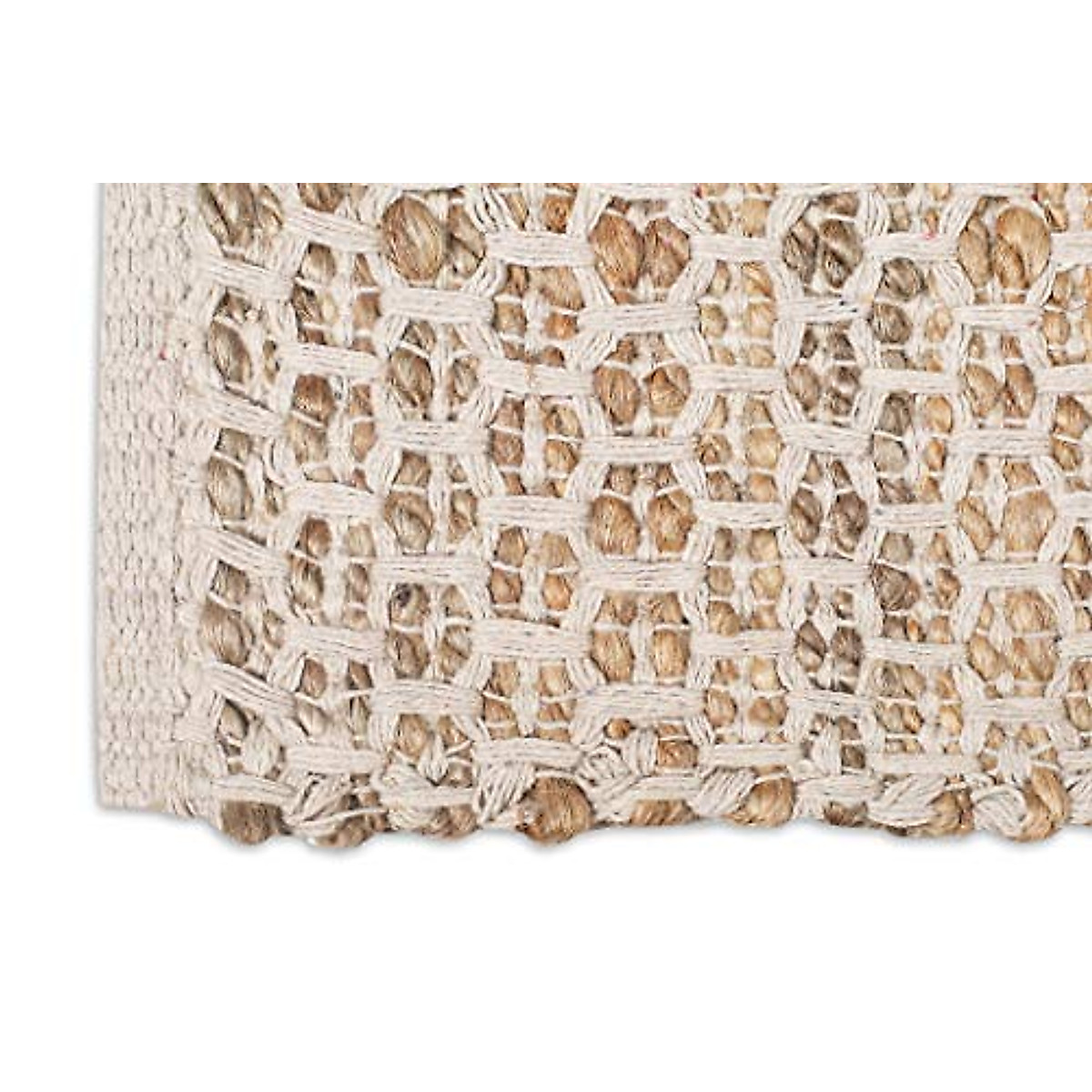 Jute Cotton Rug 2x3 Feet (24x36 inches) Hand Woven by Skilled Artisans, Farmhouse Style, for Any Room of Your Home décor – Honeycomb Weave Construction - Natural Jute Cotton Rug