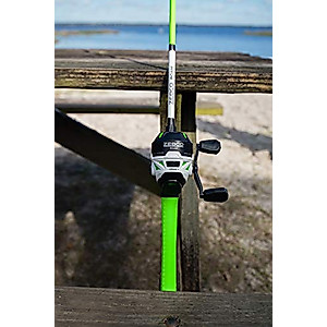 Zebco Roam Spincast Reel and Fishing Rod Combo, 6-Foot 2-Piece Fiberglass Fishing Pole with ComfortGrip Handle, QuickSet Anti-Reverse Fishing Reel, Pre-Spooled with 10-Pound Zebco Line, Green