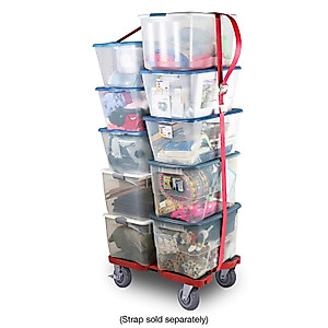 SNAP-LOC 1800 LB Super-Duty Dolly RED (USA!) with Steel Frame, 6 inch Casters and Optional E-Strap Attachment