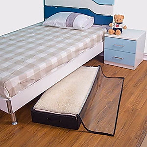 MAX Houser Under Bed Storage Bag,Breathable,Storage Bags for Blankets Clothes, Sweater,Pack of 2 (Black)