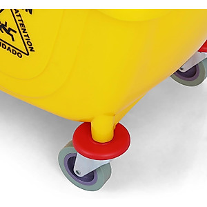 Simpli-Magic Commercial Mop Bucket with Side Press Wringer, 36 Quart, Yellow