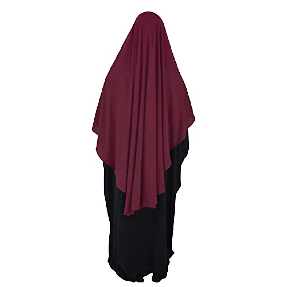 Assabiroun Khimar Modest Dress for Muslim Women- One Piece Soft Fabric Headscarf –Long layered Khimar for Prayer and outings Hijab Niqab Face Veil- Arabia Islamic Prayer Dress Muslim Shawls Body Cover