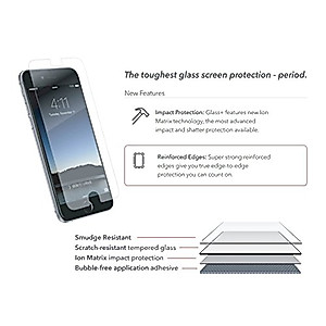 ZAGG InvisibleShield Glass+ Screen Protector – HD Tempered Glass for iPhone XS/X – Impact & Scratch Protection - Easy to Apply Tools Included - 2 PACK