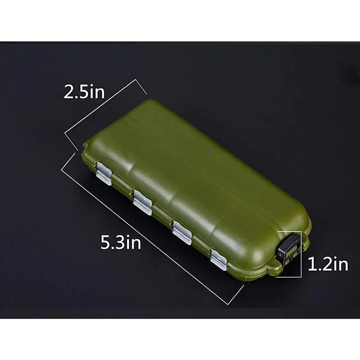 Toasis Small Fishing Tackle Box Hooks Swivels Sinkers Float Stops Storage Container (Olive-4pcs)