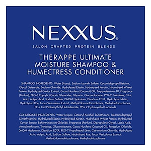 Nexxus Shampoo and Conditioner for Dry Hair Therappe Humectress Silicone-Free, Moisturizing Caviar Complex and Elastin Protein 33.8 oz 2 Count