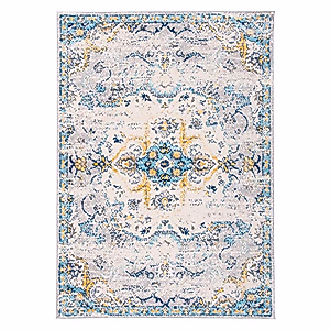 Rugshop Bohemian Distressed Design Area Rug 7'10" x 10' Blue
