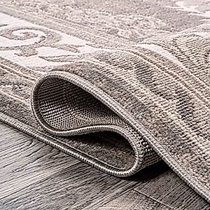 JONATHAN Y MDP401A-4 Rosalia Cottage Medallion Indoor Area-Rug Vintage Bohemian Easy-Cleaning Bedroom Kitchen Living Room Non Shedding, 4 ft x 6 ft, Ivory/Navy