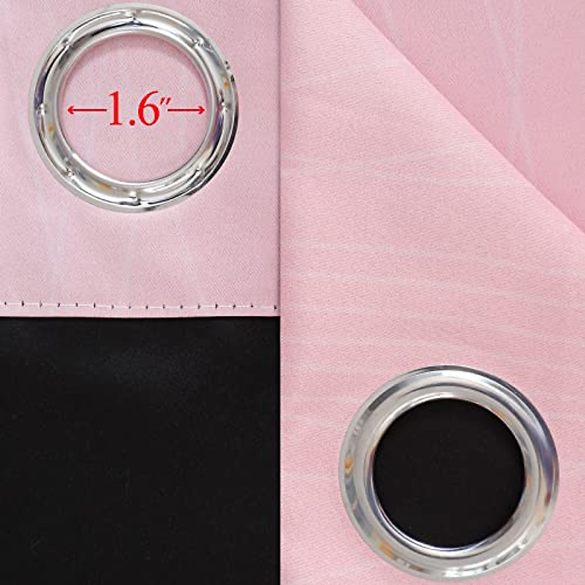 Pink and Grey Blackout Curtains 84 inch Length,Ombre Full Room Darkening Window Curtains for Living Room,Grommet Thermal Insulated Drapes,Light Blocking Curtains for Girls Bedroom,52x84 Inch, 2 Panels