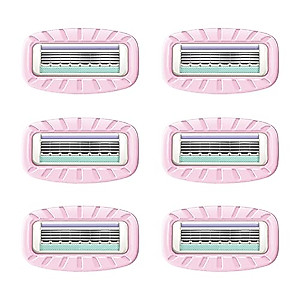 Amazon Basics Women's 4 Blade FITS Razor Refills for Women, FITS Amazon Basics FITS Handles and Venus Handles, Moisturizing Surround, 6 Refill Cartridges, 1 Pack of 6