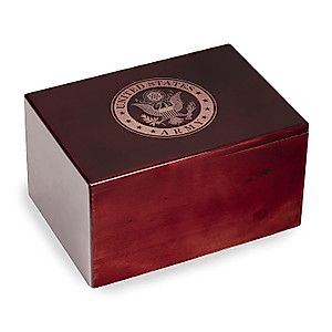 Custom Engraved US Army Lacquered Rosewood Human Cremation Urn for Human Ashes (X-Large)