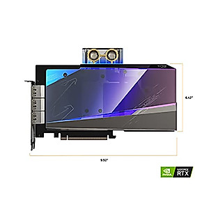 GIGABYTE AORUS GeForce RTX 3080 Xtreme WATERFORCE WB 10G (REV 2.0) Graphics Card, Water Block Cooling System, LHR, 10GB 320-bit GDDR6X, GV-N3080AORUSX WB-10GD REV2.0 Video Card