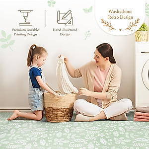 Popsykosy Premium Exercise & Baby Foam Play Mats - Stylish & Large Non-Toxic Puzzle Floor Mat - 6 Tiles - Spacious 6ft x 4ft - Peel-Resistant Reinforced - Soft, Thick, Waterproof - Olive Green