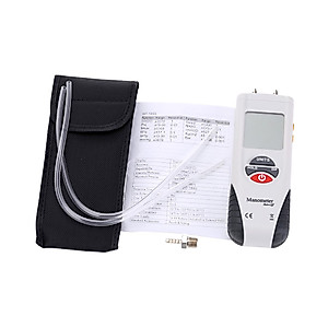 Digital Manometer, Portable Handheld Air Vacuum/Gas Pressure Gauge Meter 11 Units with Backlight, ±13.78kPa ±2PSI, Suitable for Differential Pressure of 1-2 Pipes, Ventilation HVAC
