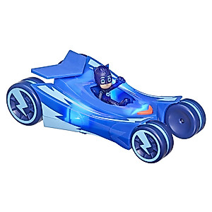 PJ Masks Glow & Go Cat-Car Preschool Toy Vehicle, Catboy Car Light Up Racer with Catboy Action Figure for Kids Ages 3 and Up