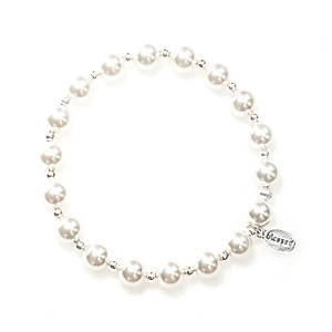 Made As Intended Blessing Bracelets Trio in White Crystal Pearls