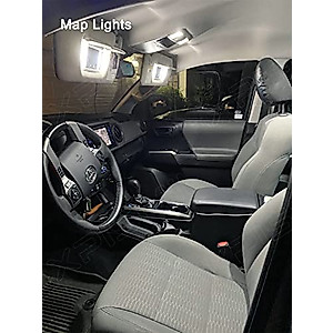 Xpismii 7 Piece 6000K White Tacoma LED Interior Light Kit Package Replacement for Toyota Tacoma 2005 2006 2007 2008 2009 2010 2011 2012 2013 2014 2015, with Placement Diagram and Install Tool