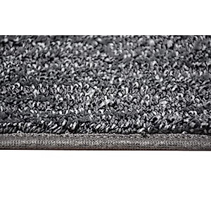 Furnish my Place Abstract Contemporary Stripes Modern Plush Two Tone High Low Pattern Rug, Abstract Rug, Pet-Friendly Rug, Contemporary Rug, Made in USA - Easy Fit Light Grey, 18" x 36" Half Round