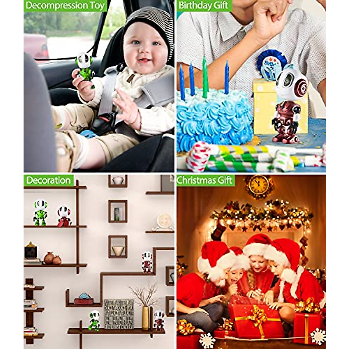 Aubllo Robots for Kids Toys Stocking Stuffers for Boys Girls-2022 Mini Talking Interactive Robots with 10 Hours Working Time USB Charging Led Eye Kids Toys for Boys Girls (Fruit Green)