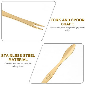 DOITOOL Shortbread 6 Pcs Stainless Steel Seafood Forks Picks Lobster Forks Crab Picks Nut Forks Shellfish Picks Seafood Tools for Crab and Lobster Golden Seafood Crackers and Tools Lobster Crackers