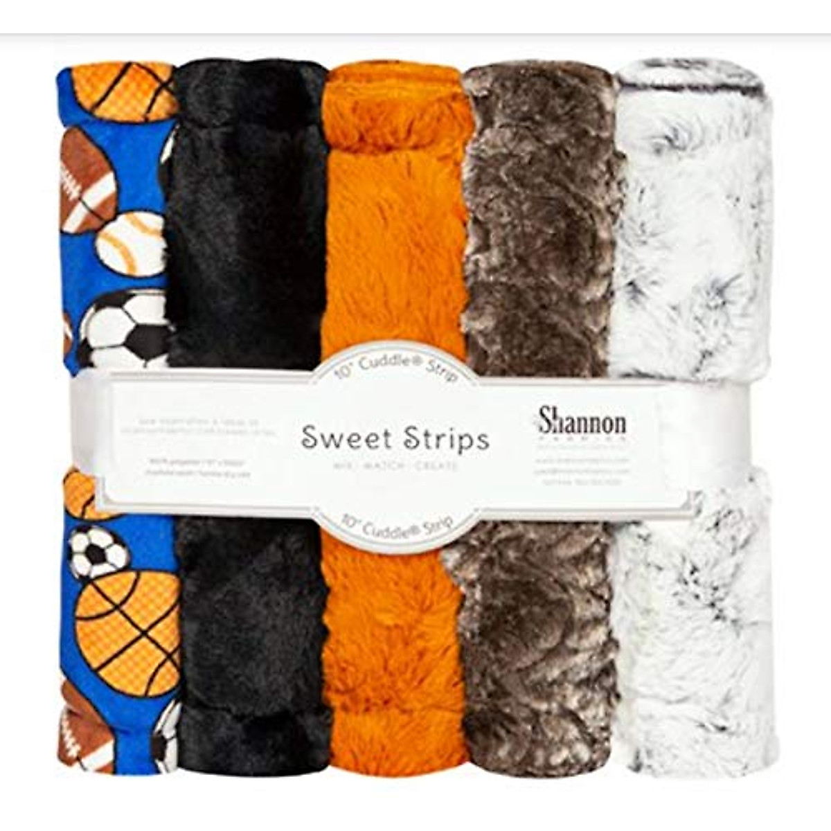 Shannon FABRICS 5 Pack of 10 Luxe Cuddle Strips All Stars, Assorted