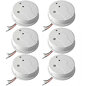 Kidde Hardwired Smoke & Carbon Monoxide Detector, Battery Backup, Interconnectable, LED Warning Light Indicators, 4 Pack & Smoke Detector, Hardwired Smoke Alarm with Battery Backup Included, Pack of 6