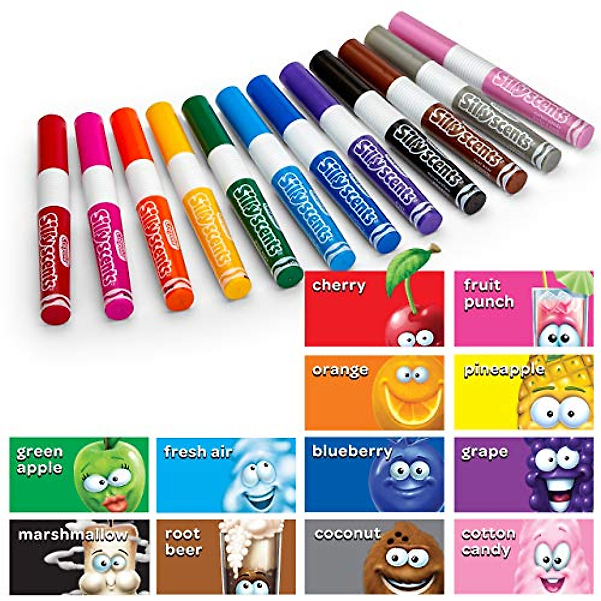 Crayola Silly Scents Scented Markers, Washable Markers, 12 Count, Gift for Kids