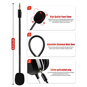 AKKE Replacement Game Mic Compatible for Razer Electra V2 3.5mm Jack Detachable Microphone Boom Noise Cancelling Compatible for Razer Electra V2 Gaming Headsets