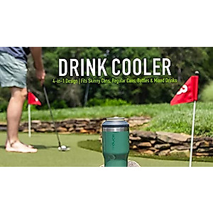 REDUCE 14 oz. Vacuum Insulated Stainless Steel Drink Cooler, 4 Pack Built-in Bottle Opener whit Non-Slip Base 4-in-1 Versatility Colors: Aqua-Red-Orange-Blue (ART1614168)