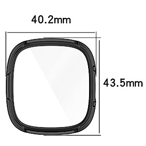 Screen Protector Compatible for Fitbit Versa 4/Sense 2 Watch Case, Tempered Glass Ultra-Thin Full-Coverage Shockproof Bumper (3 Pack A)