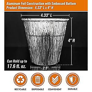 NUPICK 25 Pack Mini Grease Bucket Liner for Traeger Ranger, Scout, PTG, Grill Drip Tray for Traeger BAC459, 4.3" x 4"