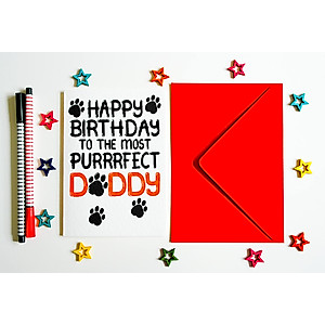 Happy Birthday Card From The Cat, To The Most Purrrfect Daddy For Cat Lover Dad