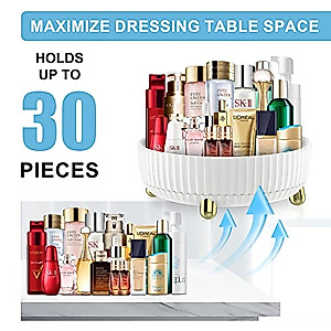 360°Rotating Makeup Organizer for Vanity, Large Capacity Lazy Susan with Non-slip Base, Perfume Organizer for Bedroom Bathroom Makeup Display Case Organizer Container for Cosmetics Brushes Lipsticks
