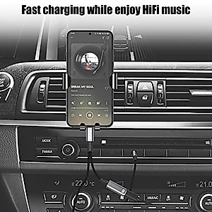 Arae USB C to 3.5mm Audio Aux Jack Cable and Charger Adapter,2-in-1 USB C to Headphone Cord with PD 60W Fast Charging Dongle Cable Cord Compatible with Samsung Galaxy S20 S21 S22,Pixel,iPad Pro