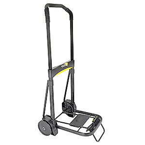 Kantek Ultra-Lite Folding Cart with Locking Telescoping Handle, 200-Pound Capacity, 11-Inch x 13.25-Inch Platform, Black (LGLC200)